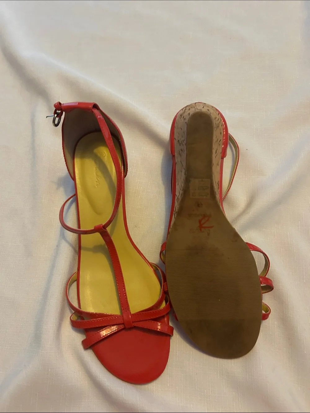 Boden | Shoes | Boden Red Patent Tstrap Ankle Strap Sandals | Poshmark